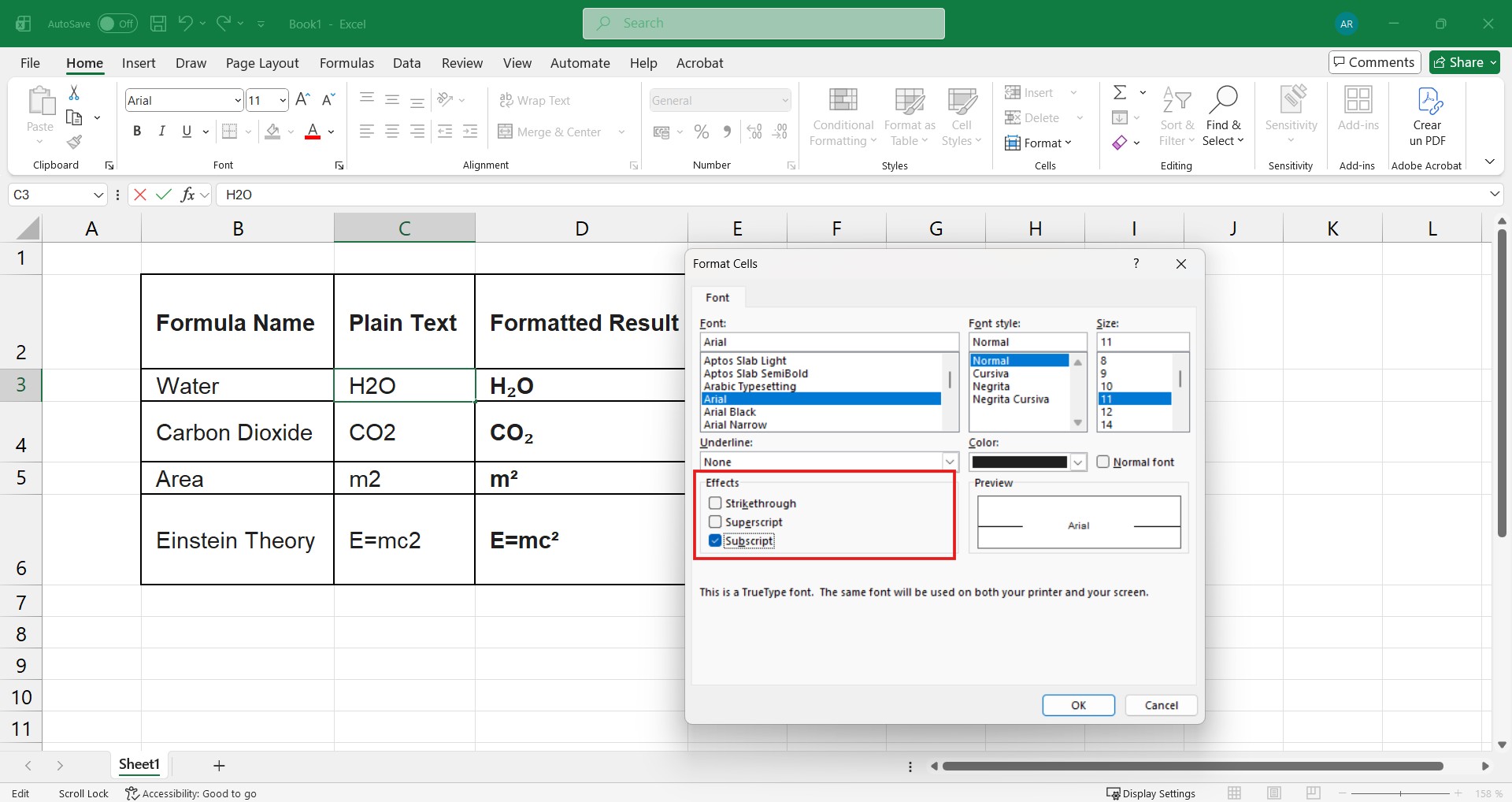 How to Easily Add Subscript and Superscript in Excel 2025